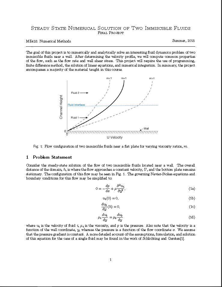 Solved STEADY STATE NUMERICAL SOLUTION OF IWO IMMISCIBLE | Chegg.com