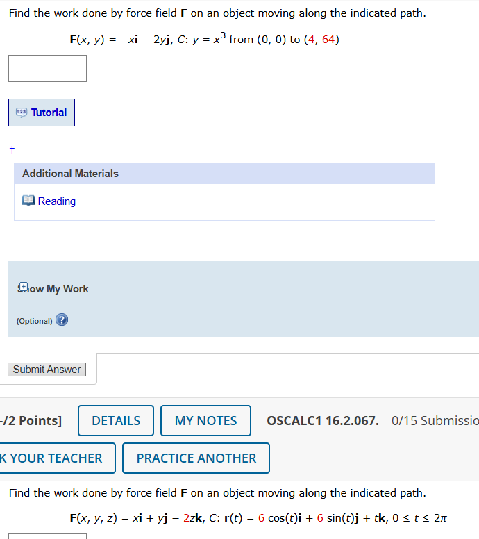 Solved Find the work done by ﻿force field F on an ﻿object | Chegg.com