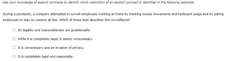 Solved Use your knowledge of explicit contracts to identify | Chegg.com