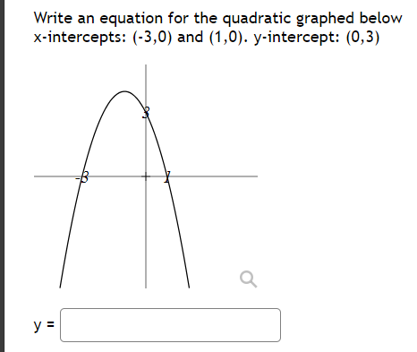Solved Write an equation for the quadratic graphed below | Chegg.com