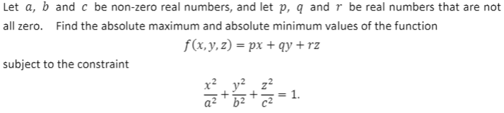 Solved Let a, b and c be non-zero real numbers, and let p, q | Chegg.com