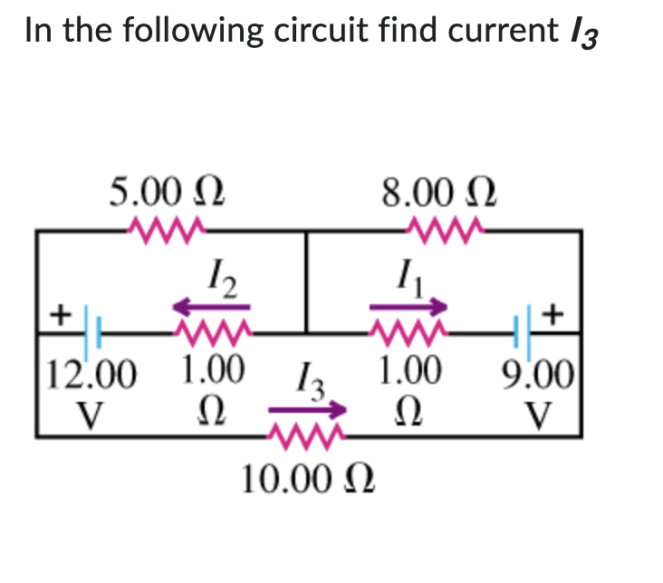 In the following circuit find current I3 | Chegg.com
