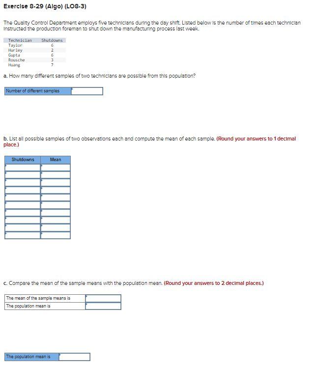 Solved The Quality Control Department employs five | Chegg.com