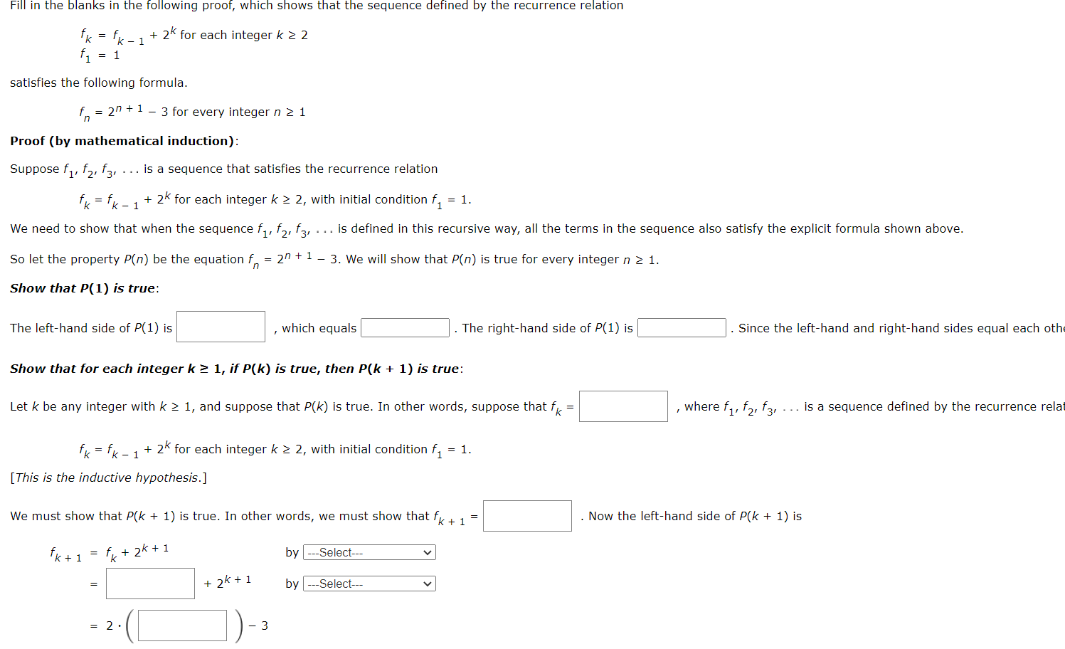 Solved Fill in the blanks in the following proof, which | Chegg.com