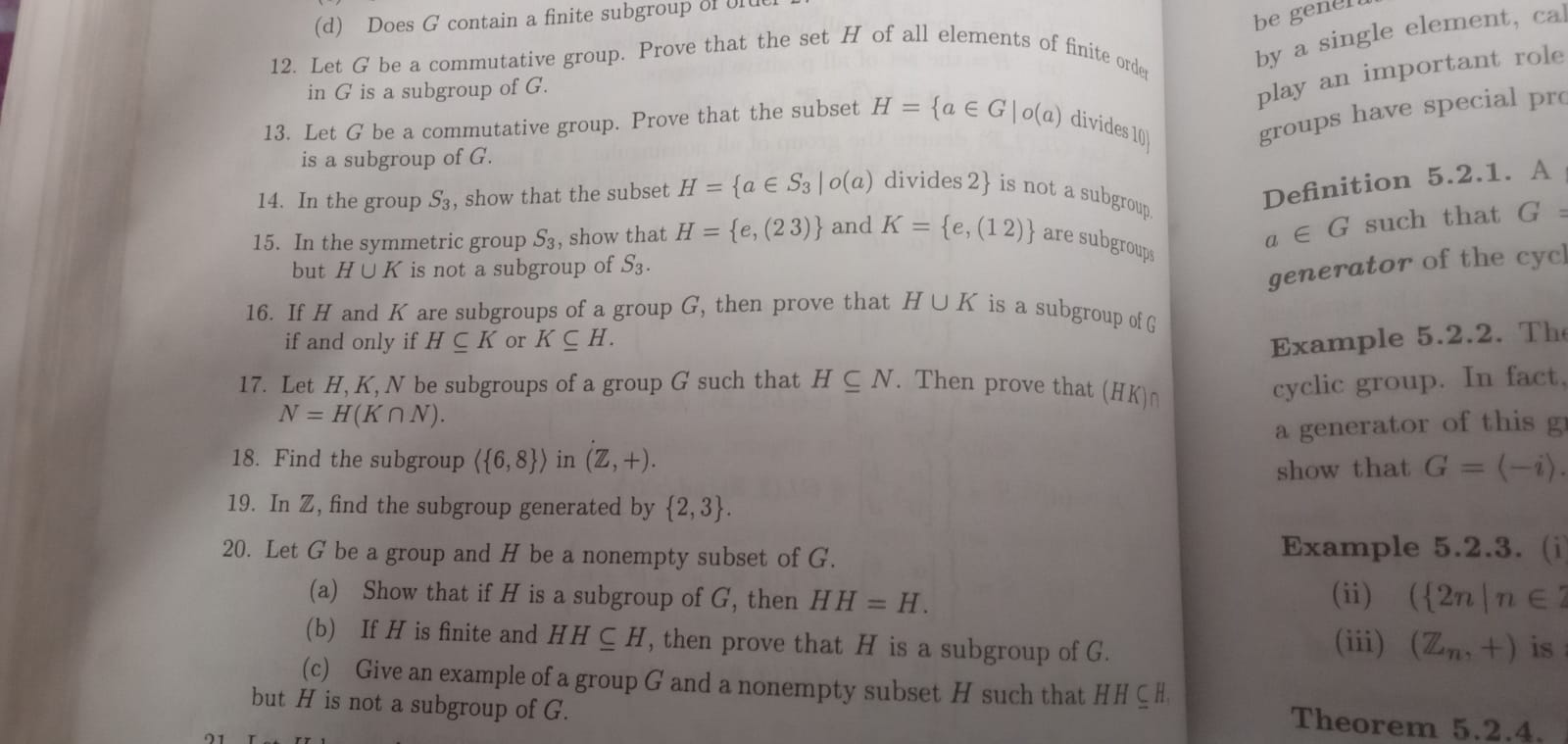 Solved 12. Let G be a commutative group. Prove that the set | Chegg.com