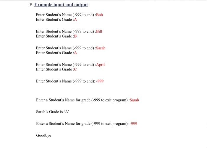 Solved C. Exercise Write a program that accepts user input | Chegg.com