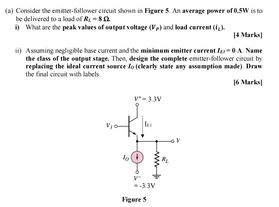 Solved (a) Consider the emitter-follower circuit shown in | Chegg.com