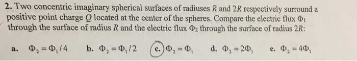 Solved Two concentric imaginary spherical surfaces of | Chegg.com