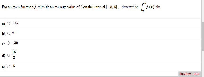 Solved For an even function f(x) with an average value of 3 | Chegg.com
