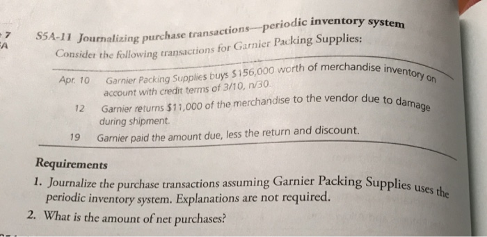 Solved Journalizing purchase transactions periodic | Chegg.com