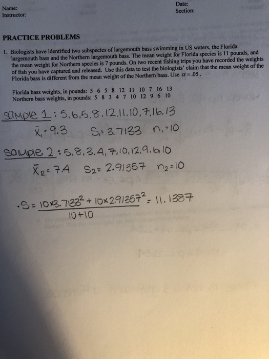 Solved Name: Instructor Date: Section: PRACTICE PROBLEMS 1. | Chegg.com