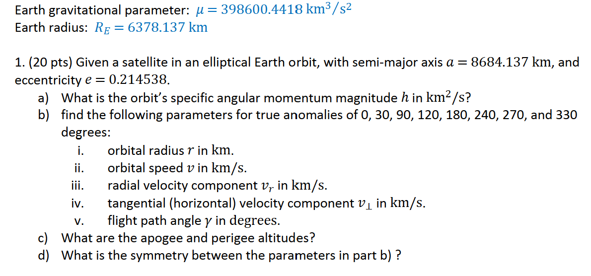 Solved Please show how to input into matlabEarth | Chegg.com