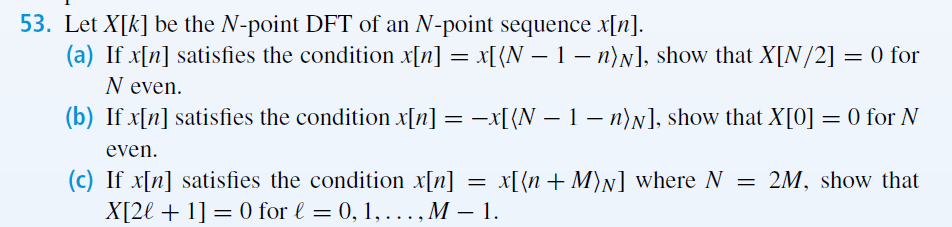 Solved 53. Let X[k] be the N-point DFT of an N-point | Chegg.com