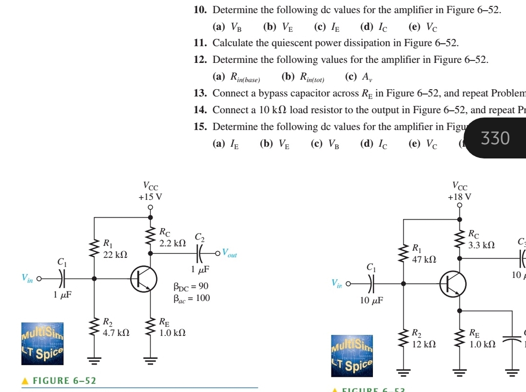 Solved 10. Determine the following dc values for the | Chegg.com