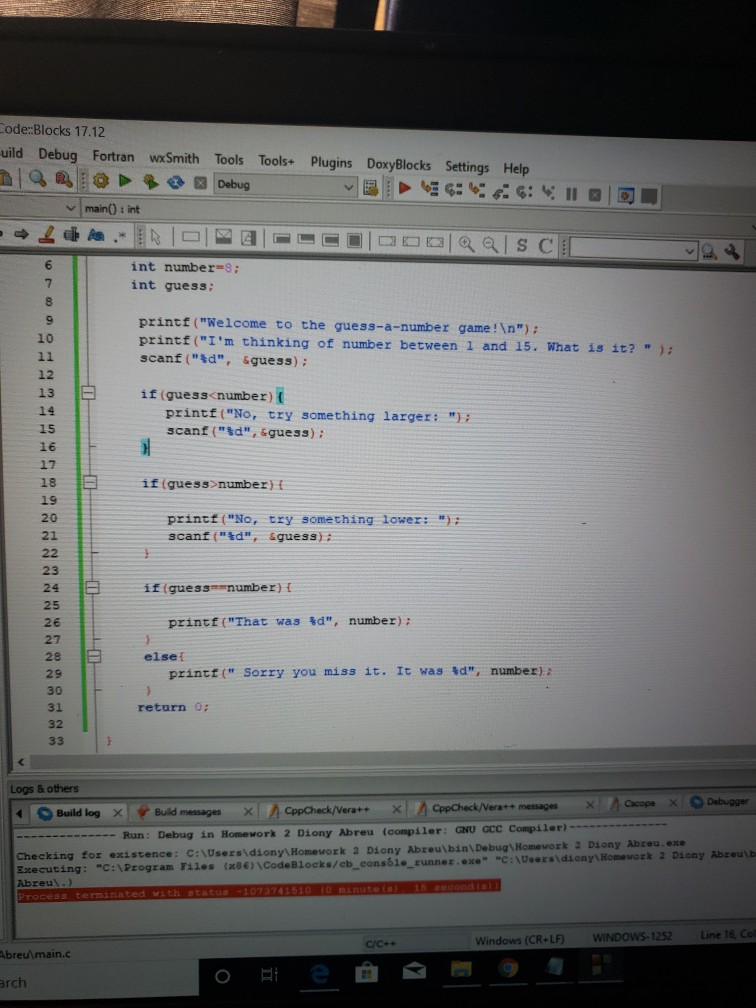 Solved breu] - Code:Blocks 17.12 Dject Build Debug Fortran | Chegg.com