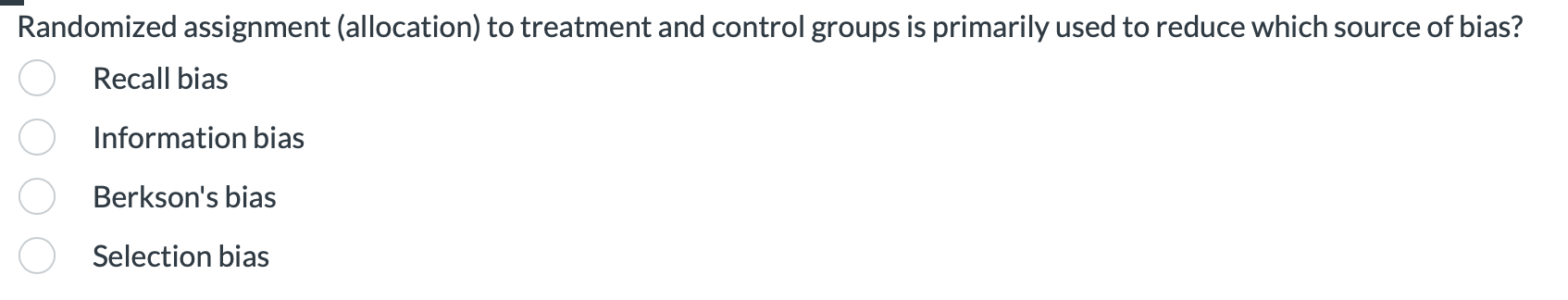 Solved Randomized assignment (allocation) to treatment and | Chegg.com