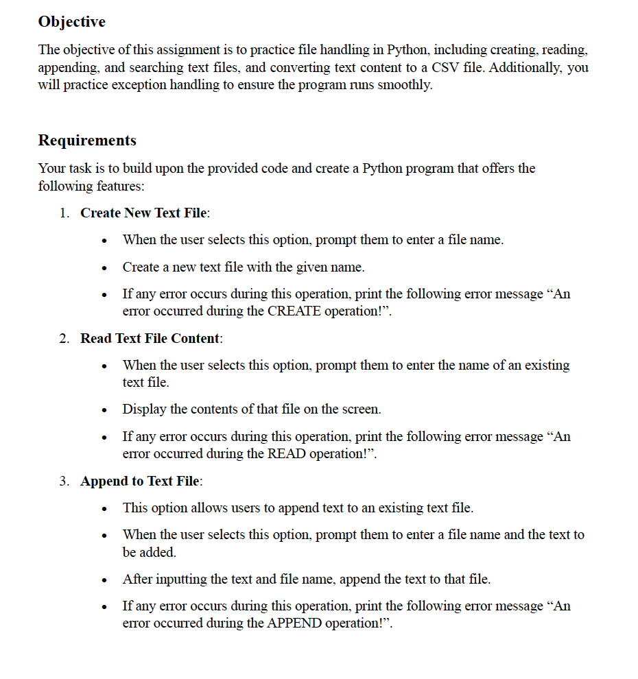 Solved 4. Find Text within a Text File: - This option allows | Chegg.com