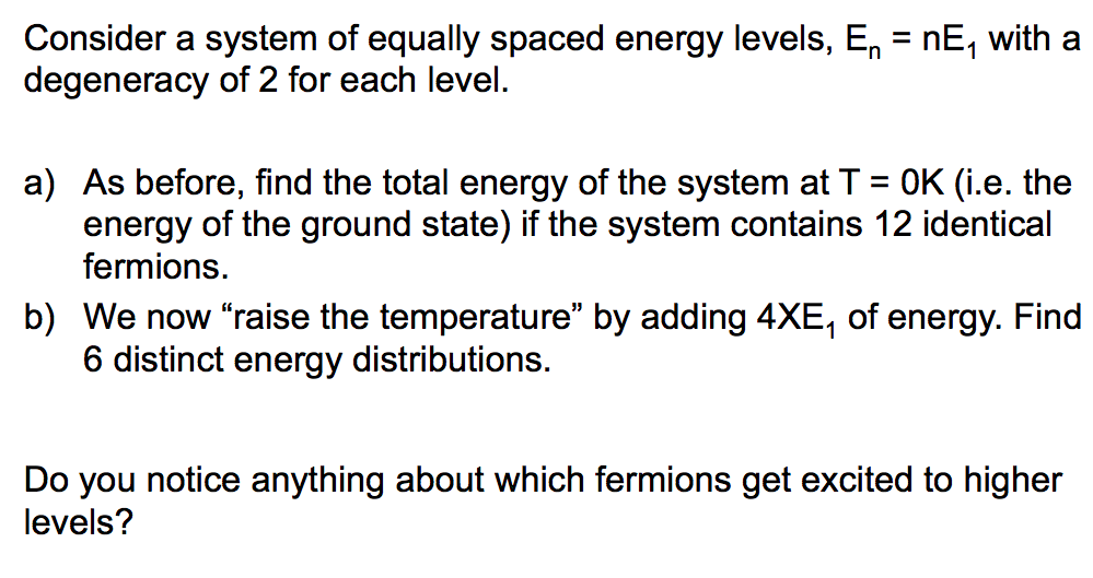 Solved Consider a system of equally spaced energy levels, En | Chegg.com