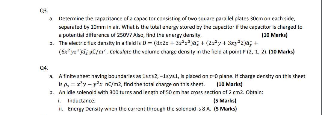 Solved Q3. a. Determine the capacitance of a capacitor | Chegg.com