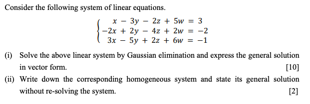 Solved Consider the following system of linear equations. x | Chegg.com