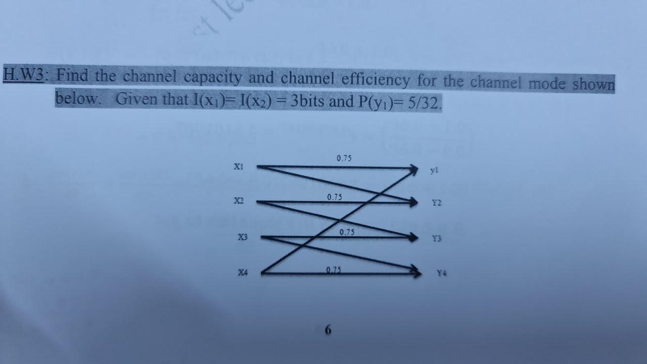 H. W3: Find the channel capacity and channel | Chegg.com