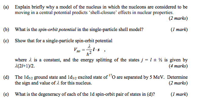 Solved (a) Explain briefly why a model of the nucleus in | Chegg.com