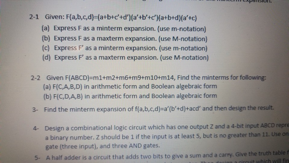 Solved 2-1 Given: | Chegg.com