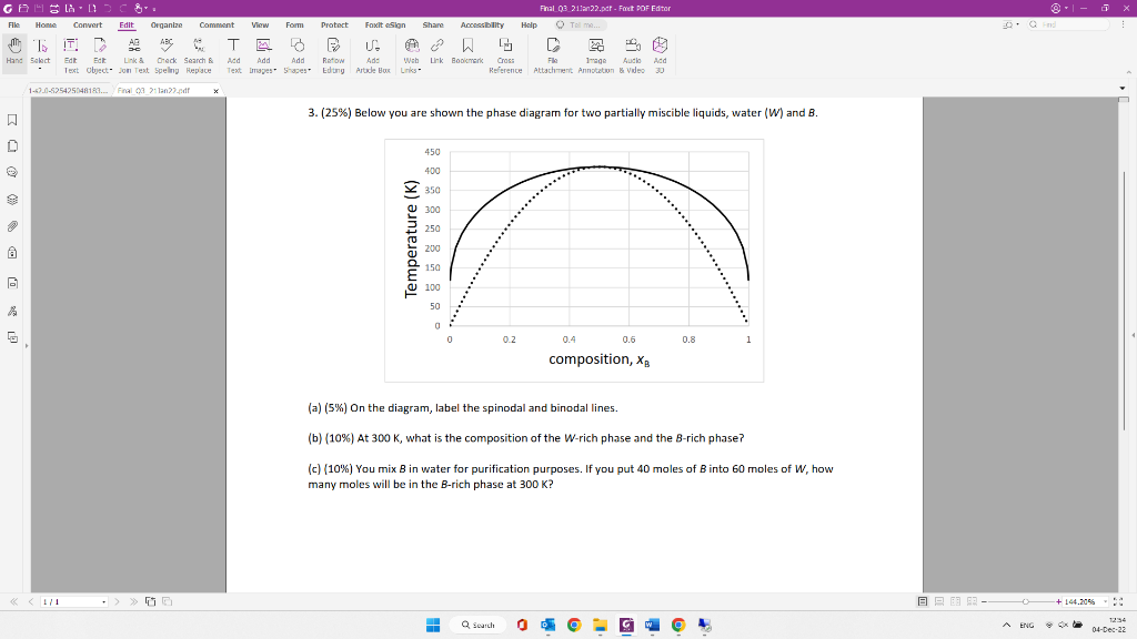 Solved 3. (25\%) Below you are shown the phase diagram for | Chegg.com Solved 3. (25\%) Below you are shown the phase diagram for | Chegg.com
