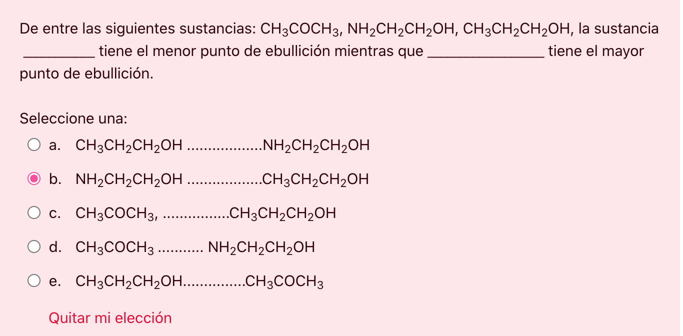 Solved De entre las siguientes sustancias: CH3COCH3, | Chegg.com
