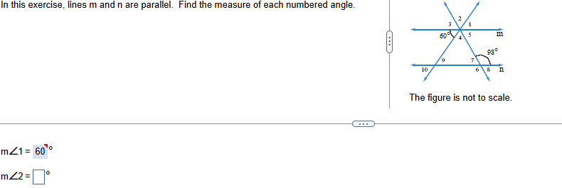 Solved In ﻿this exercise, lines m ﻿and n ﻿are parallel. Find | Chegg.com