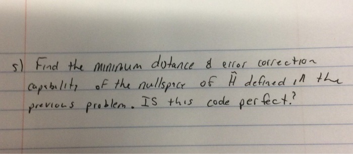Find the minimum distance & error correction | Chegg.com