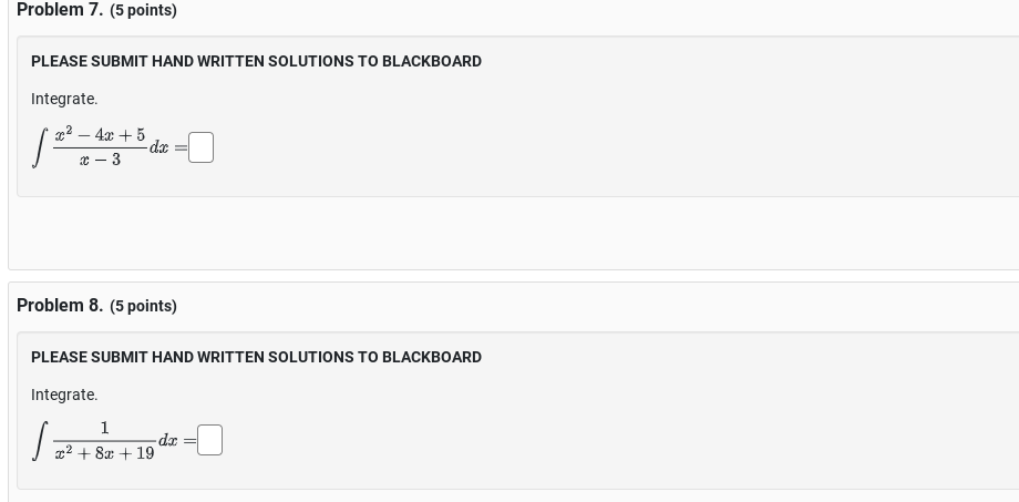 Solved Problem 7. (5 ﻿points)PLEASE SUBMIT HAND WRITTEN | Chegg.com