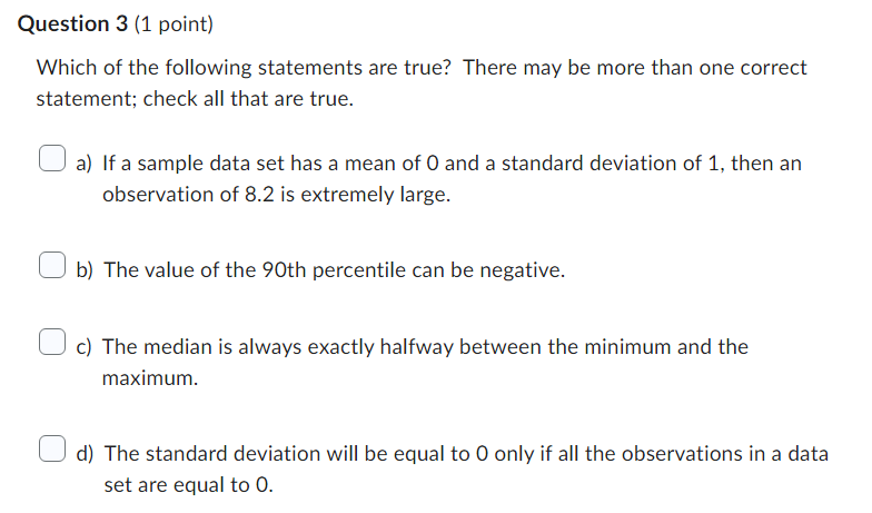 Solved Which of the following statements are true? There may | Chegg.com