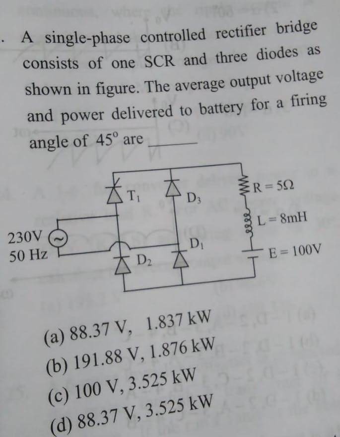 Solved · A single-phase controlled rectifier bridge consists | Chegg.com