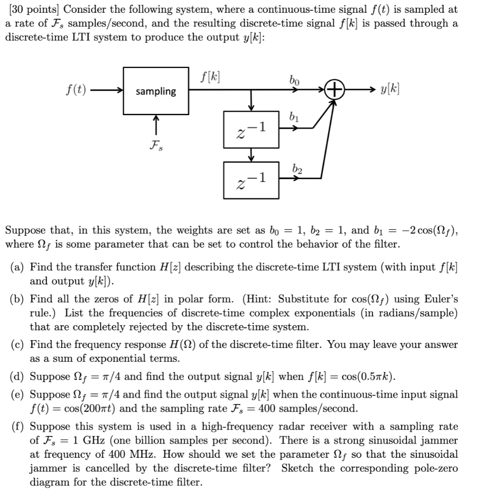 (30 points Consider the following system, where a | Chegg.com