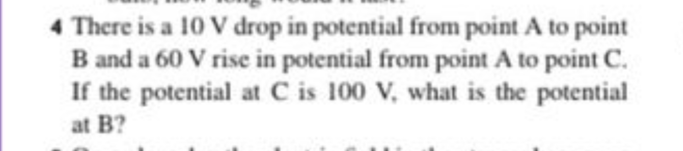 Solved 4 ﻿There is a 10 ﻿V drop in potential from point A to | Chegg.com