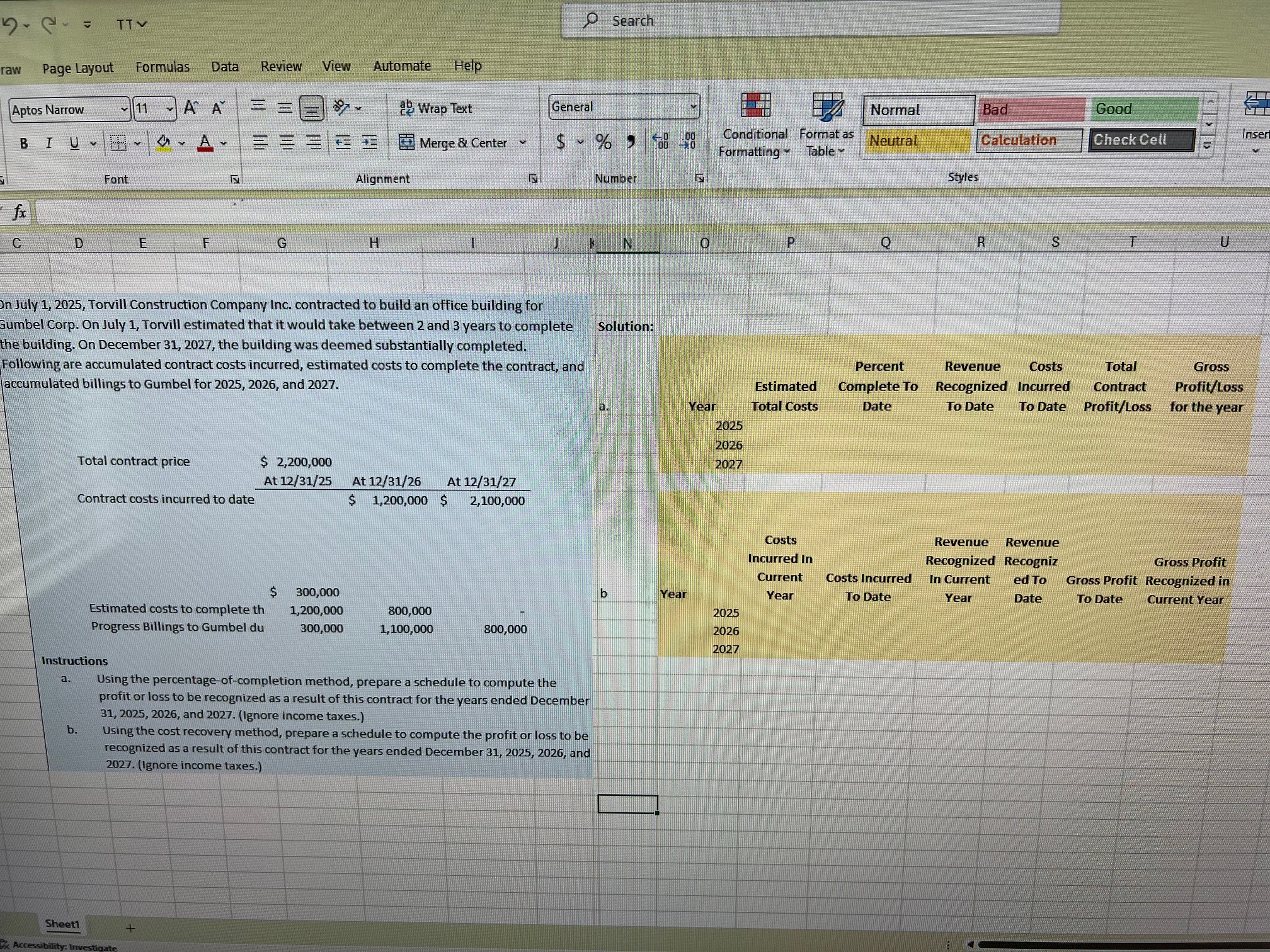 Solved fxn July 1, 2025, ﻿Torvill Construction Company Inc. | Chegg.com