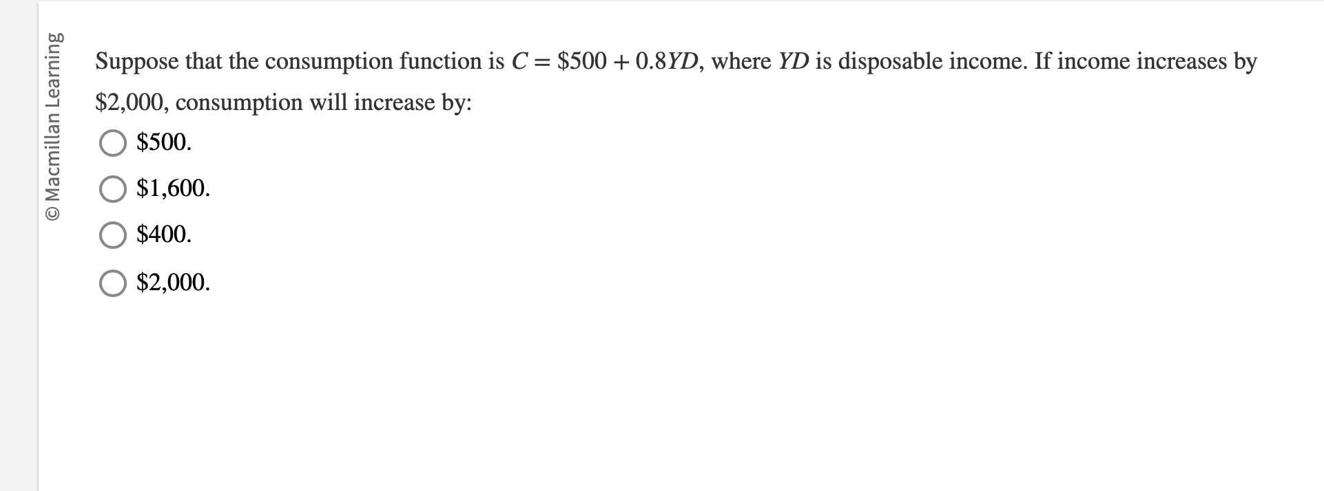 Solved Suppose that the consumption function is C = | Chegg.com