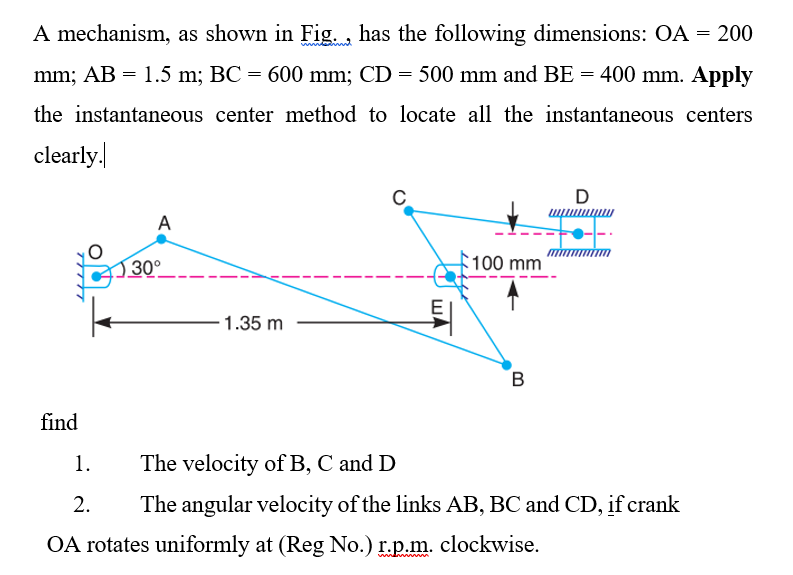 Solved = A mechanism, as shown in Fig...e has the following | Chegg.com