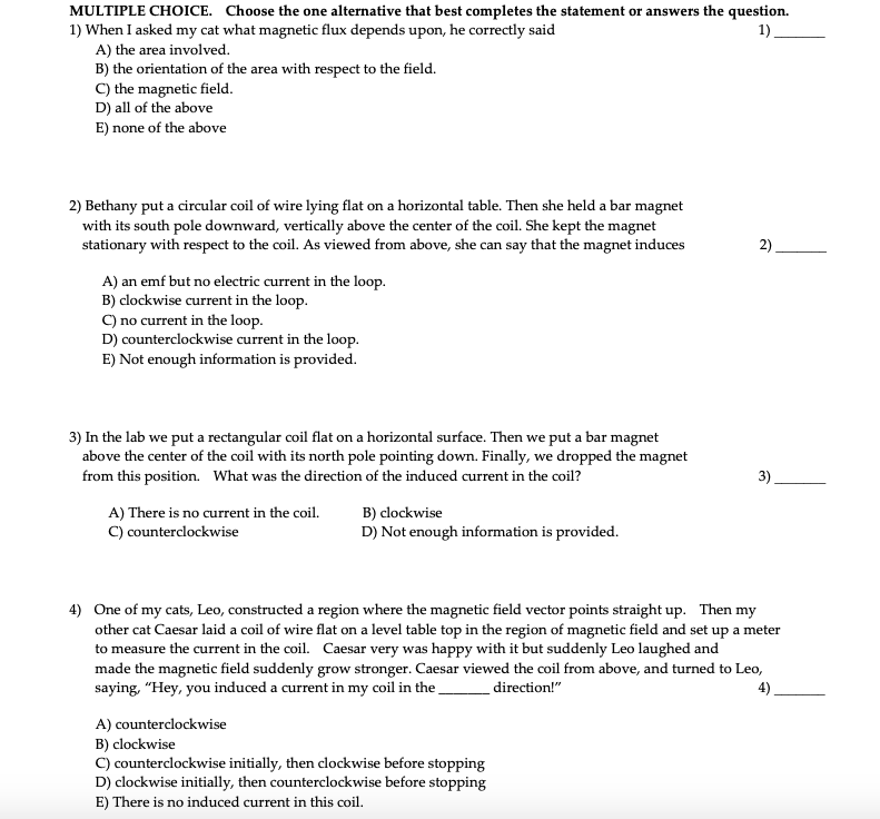 Solved MULTIPLE CHOICE. Choose the one alternative that best | Chegg.com