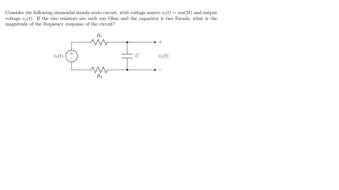 [Solved]: Consider the following sinusoidal steady-state c