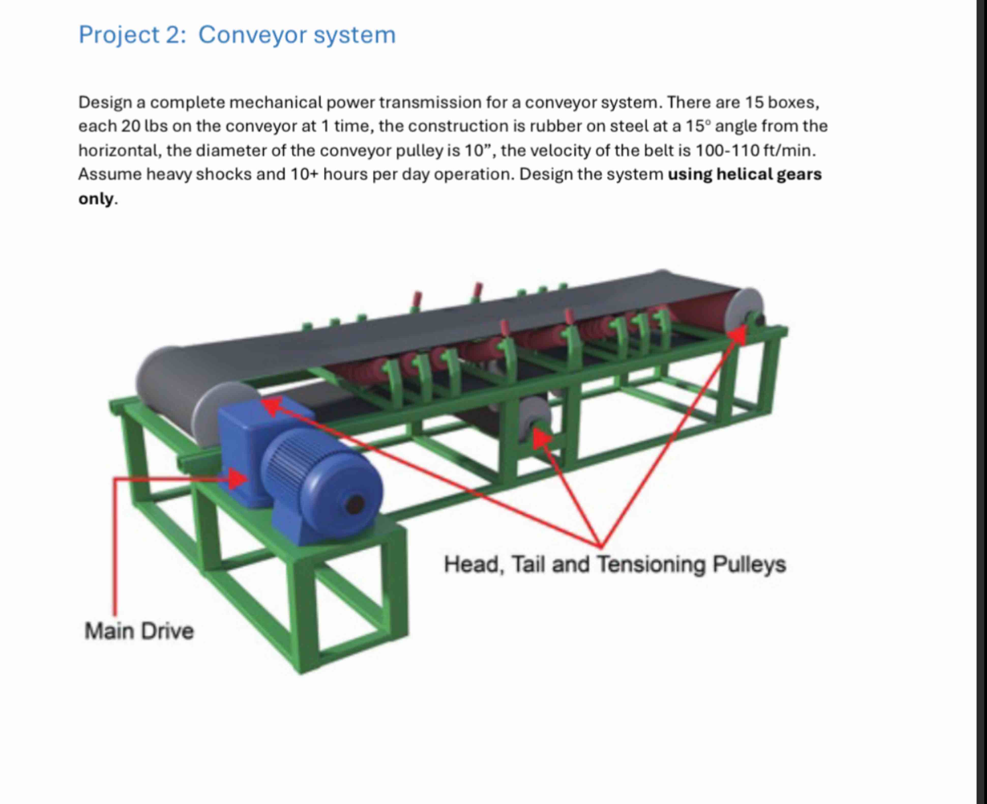 Solved Project 2: Conveyor system Design a complete | Chegg.com