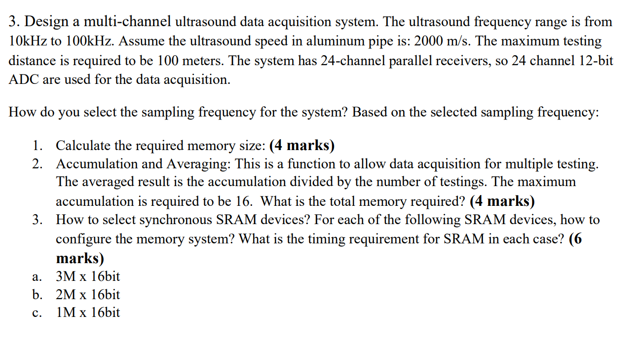 3. Design a multi-channel ultrasound data acquisition | Chegg.com