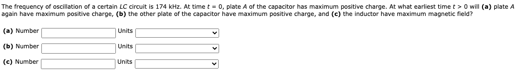 Solved The frequency of oscillation of a certain LC circuit | Chegg.com