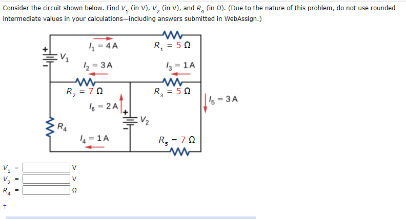Solved Consider the circuit shown below. Find V, (in V), V2 | Chegg.com