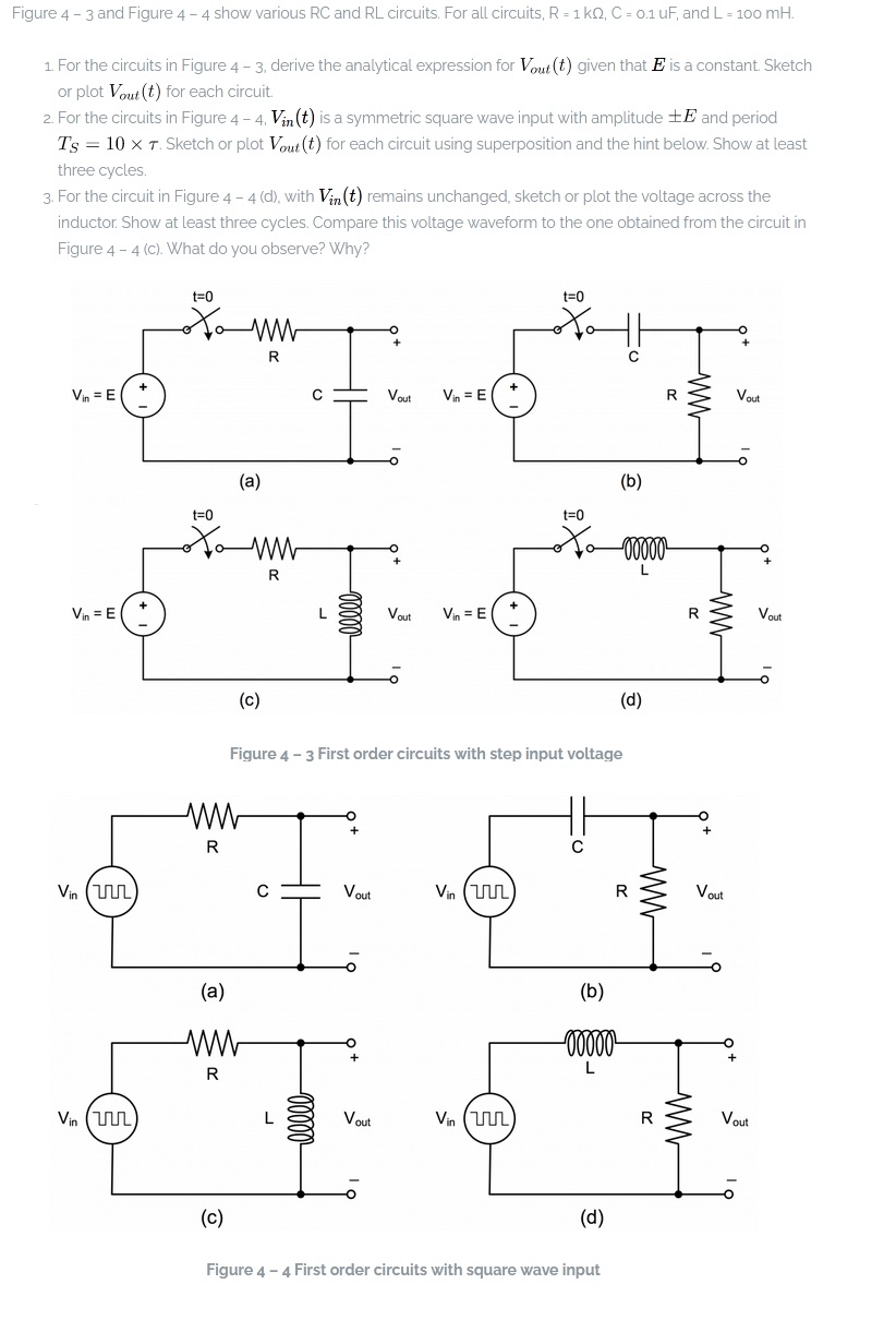 Solved Figure 4−3 And Figure 4−4 Show Various Rc And Rl