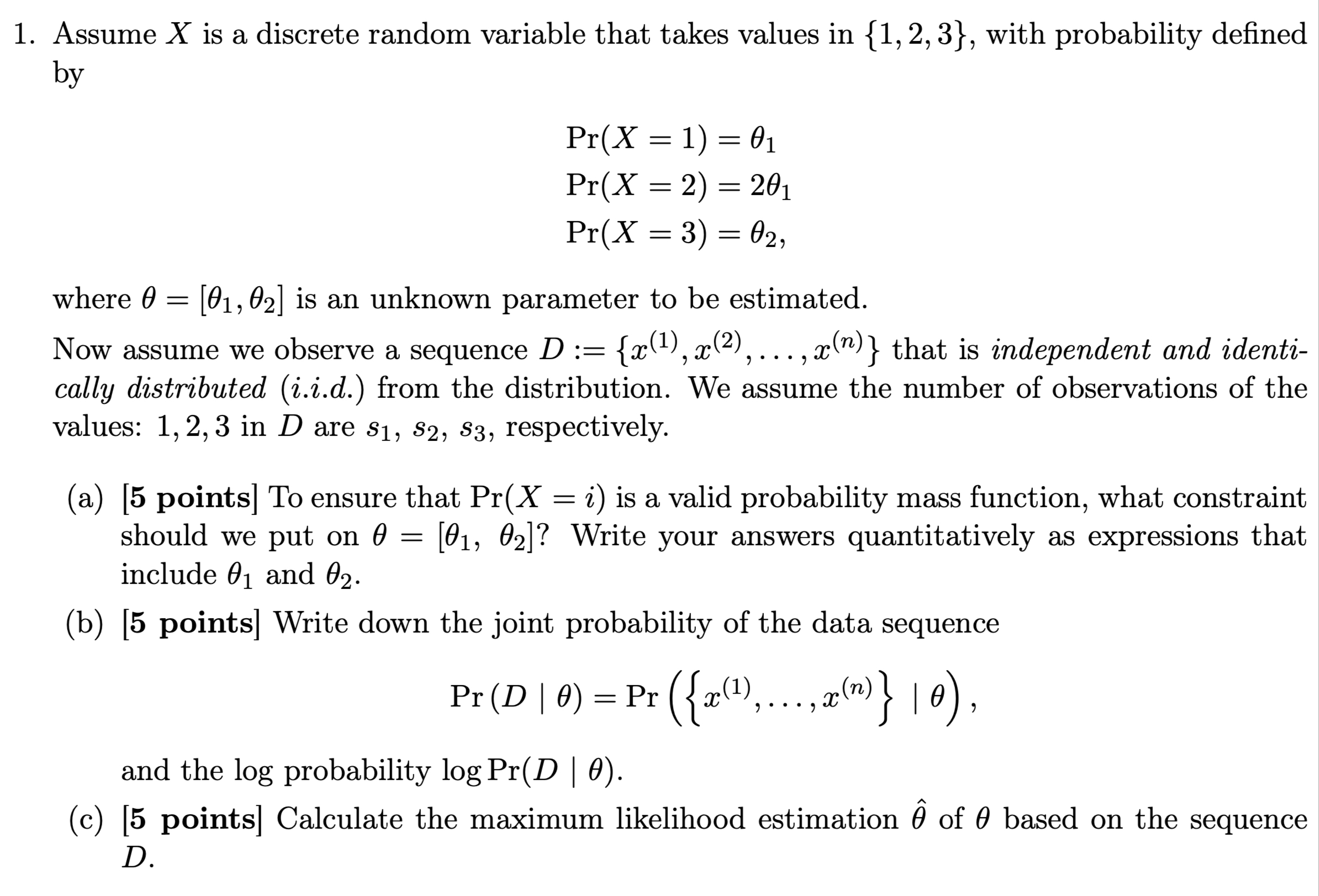 Solved Assume x is ﻿a discrete random variable that takes | Chegg.com