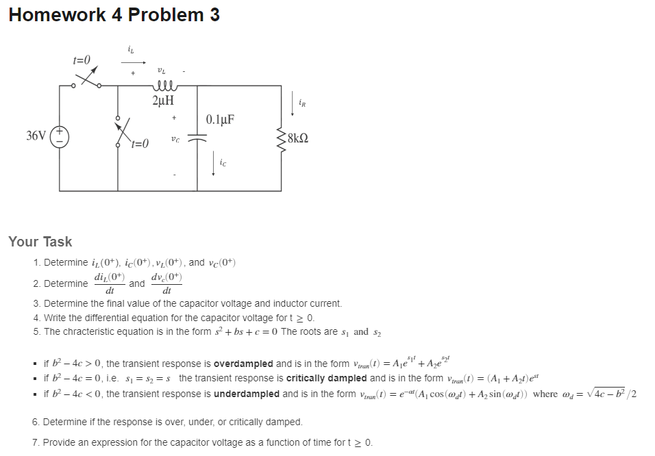 Homework 4 Problem 3 Your Task 1. Determine | Chegg.com