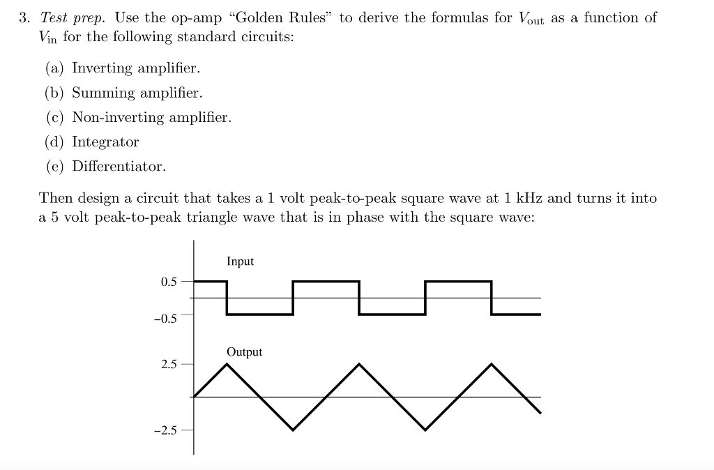 Solved Golden Rule If Possible 1 V V 2 Input
