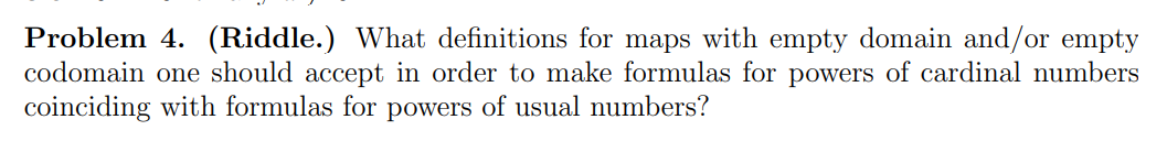 Solved What definitions for maps with empty domain and/or | Chegg.com